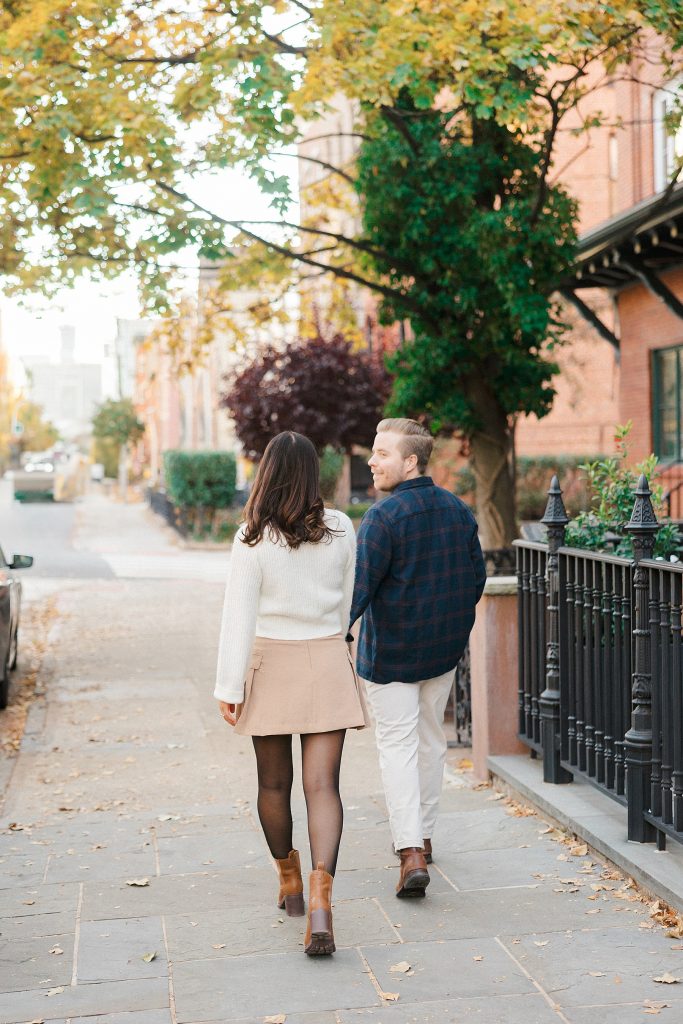 Golden Hour Hoboken Waterfront Engagement