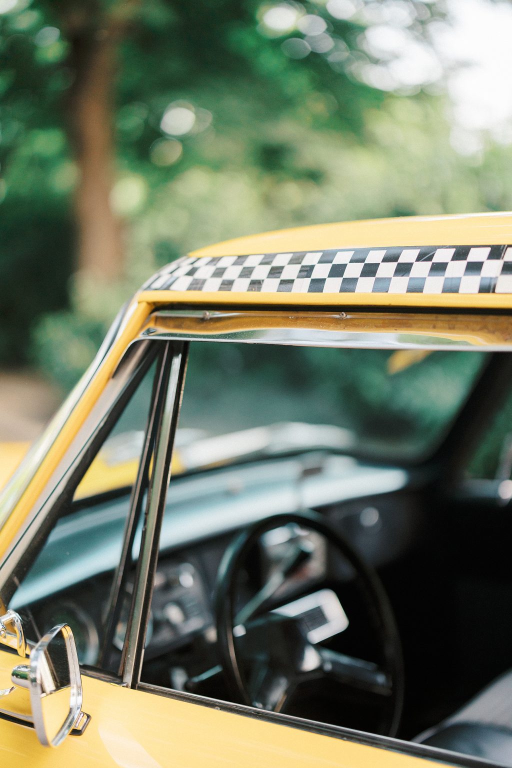 Vintage Taxi Central Park NYC Engagement